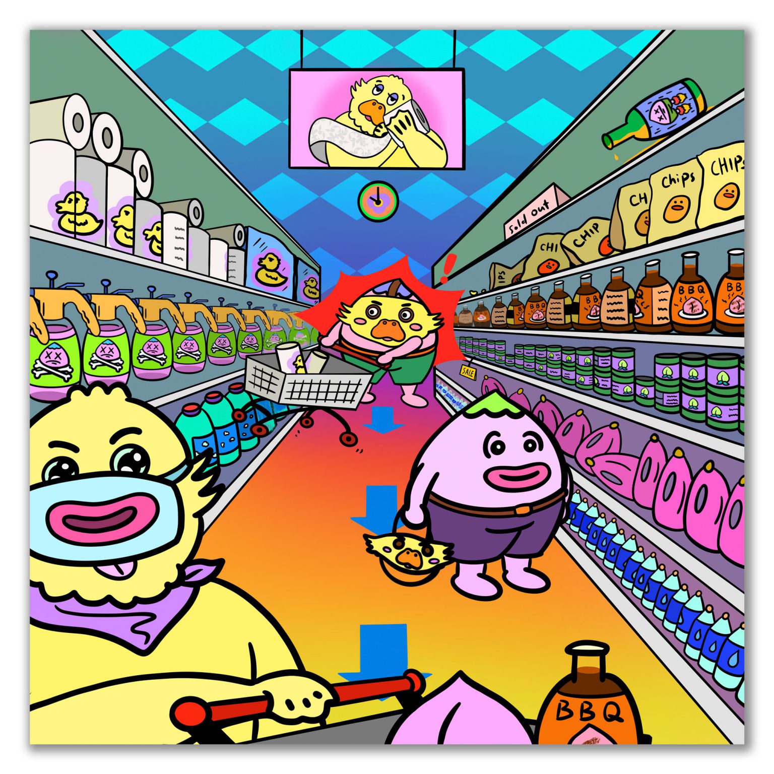 12x12" Giclée Art Print - Anonymous Rat Neighborhood Grocery Store ...